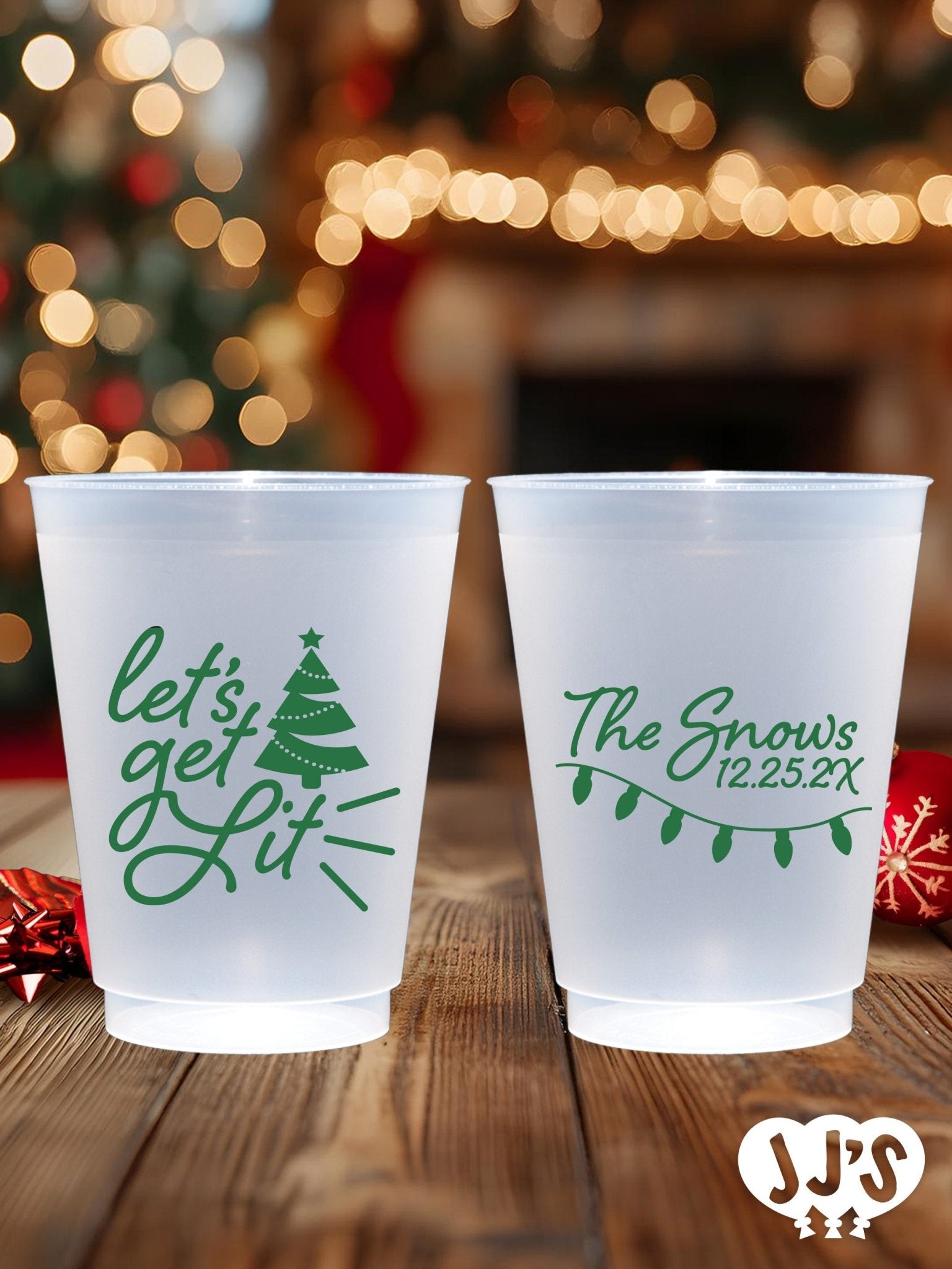 Custom Christmas Frosted Cups – JJ's Party House