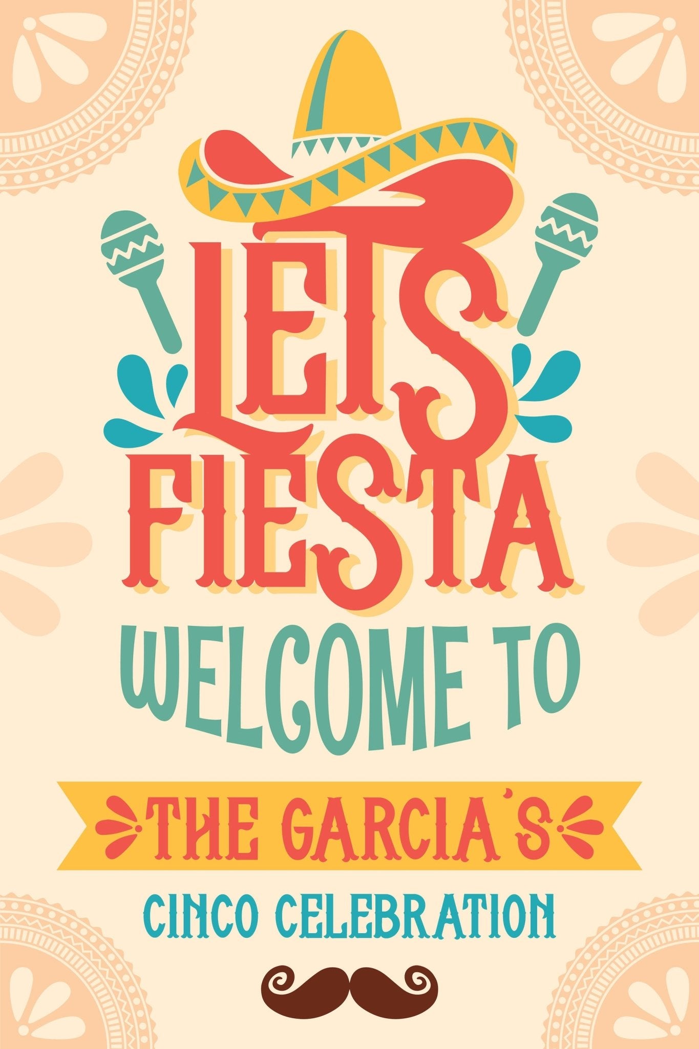 Classic Cinco de Mayo Fiesta Welcome Sign – JJ's Party House