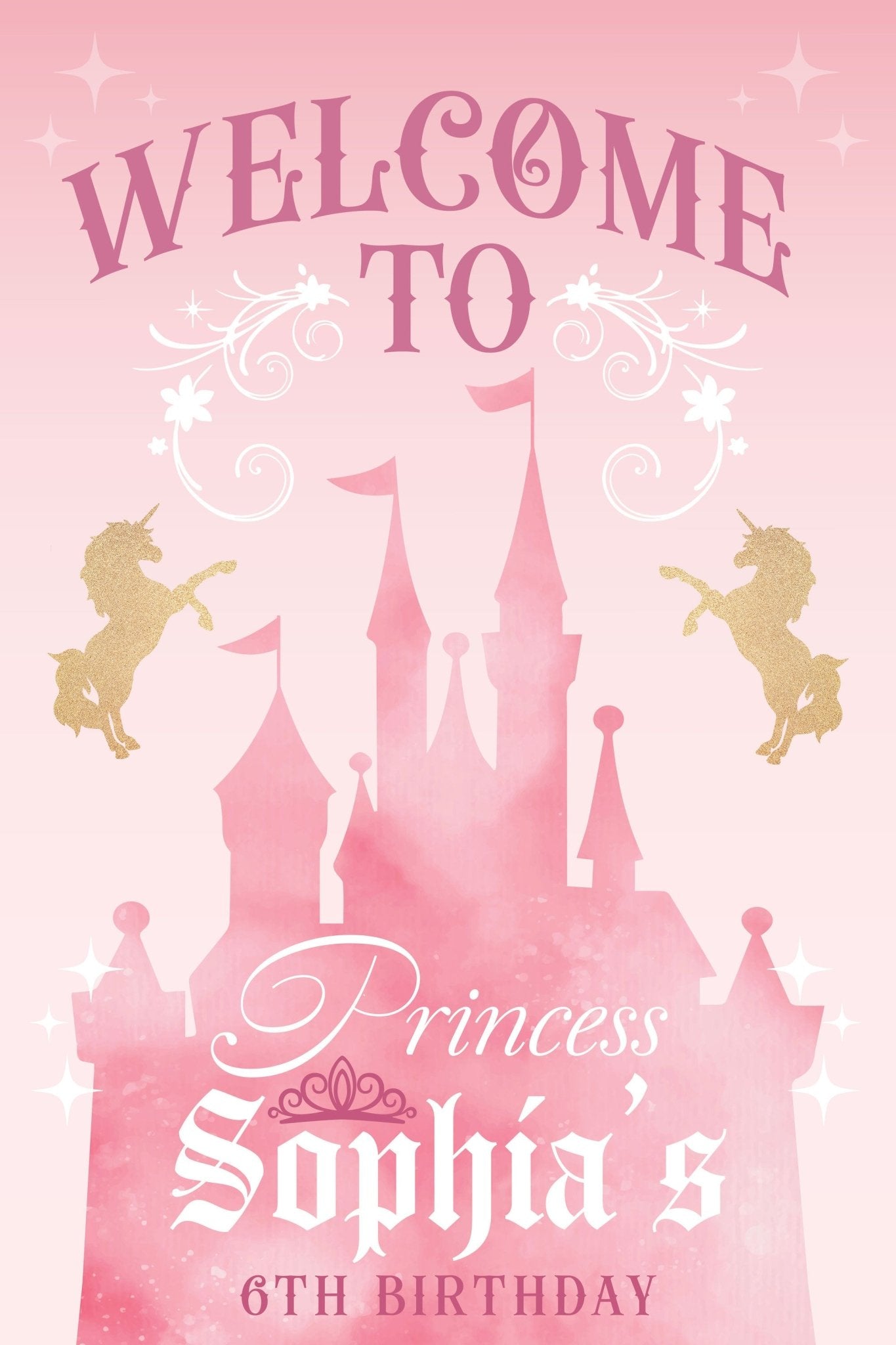 Pretty Princess Birthday Welcome Sign – JJ's Party House McAllen, TX