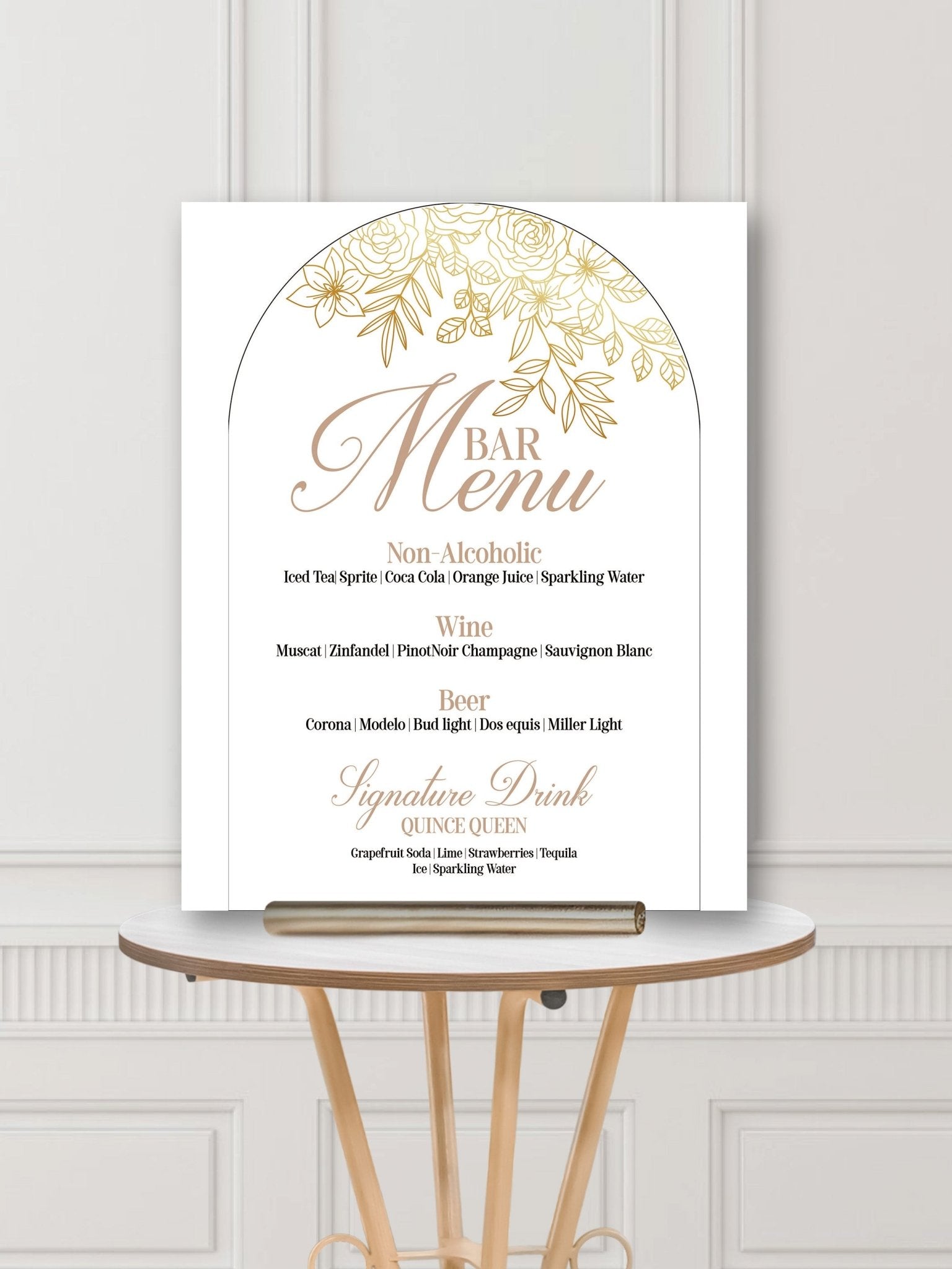 Quinceanera Bar Menu Sign: Mis XV Anos Custom Bar Menu Sign – JJ's ...
