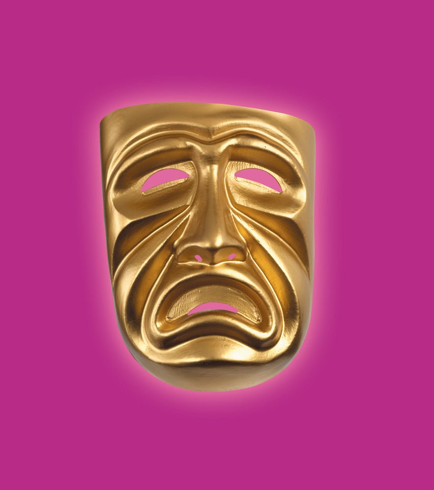 Gold Tragedy Mask – JJ's Party House