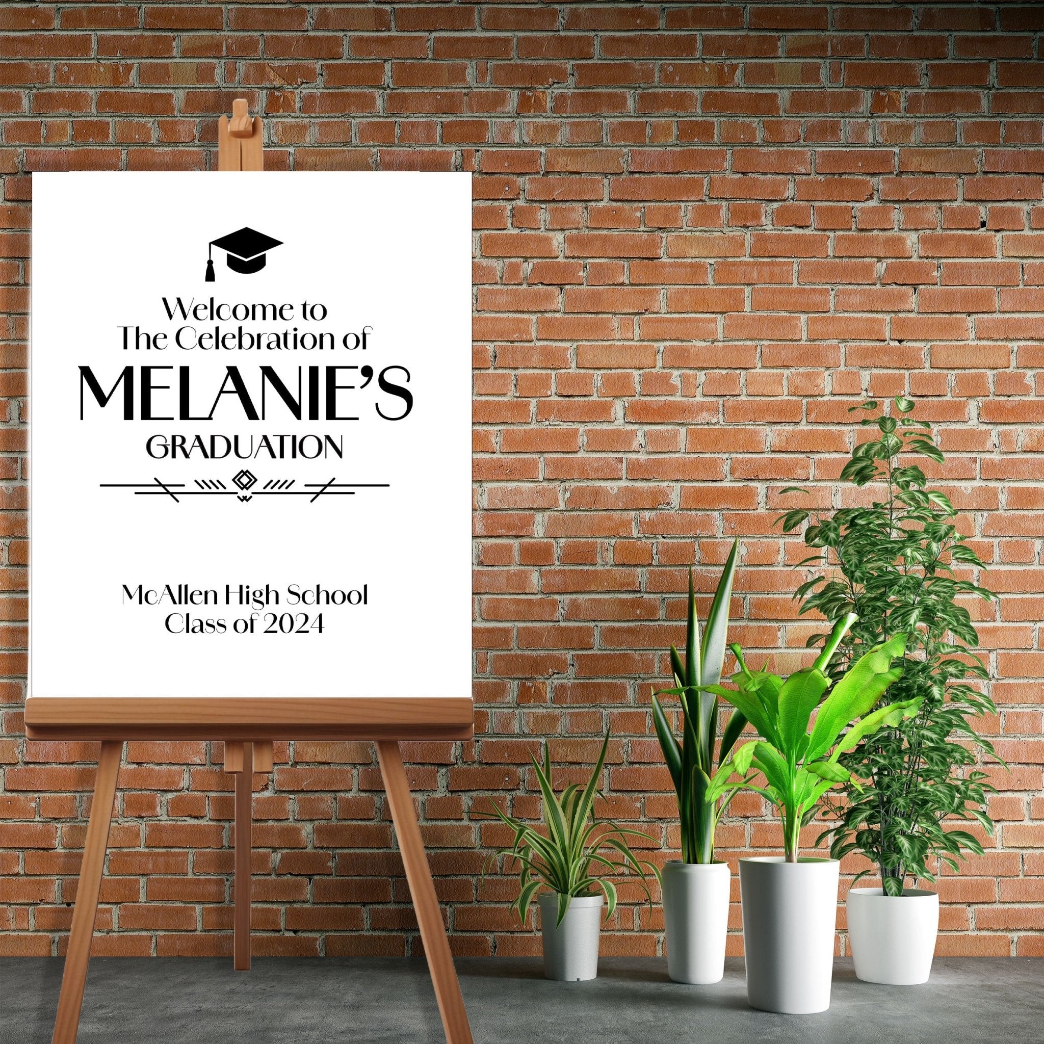 Minimalist Art Deco Graduation Welcome Sign – JJ's Party House: Custom ...
