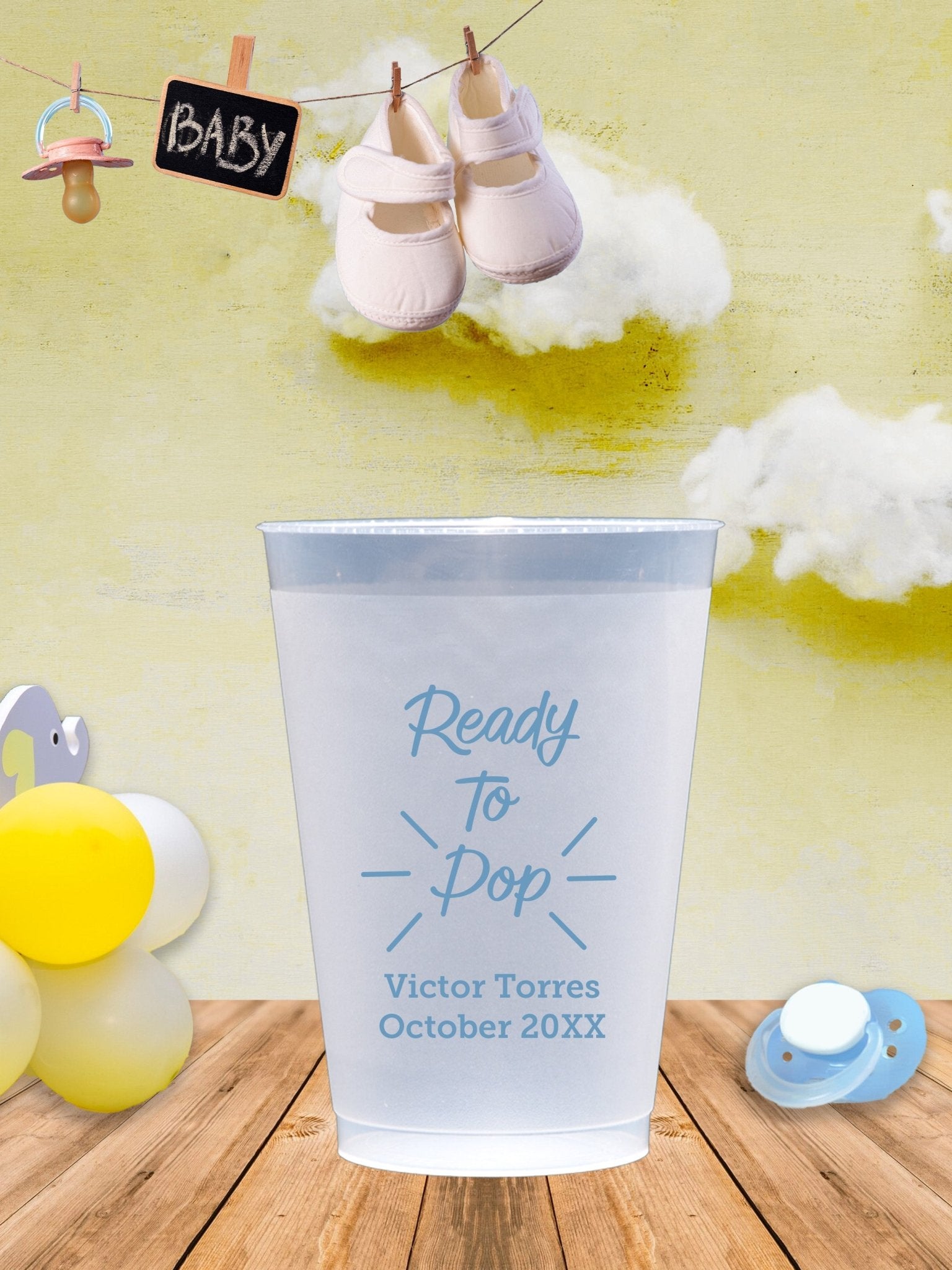 Ready to Pop Baby Shower Custom Frosted Cups – JJ's Party House